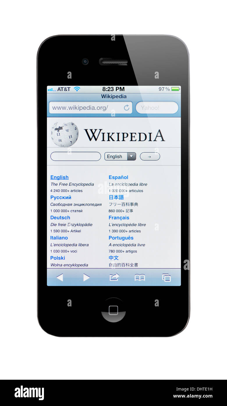 Iphone smartphone wikipedia encyclopedia hi-res stock photography and ...