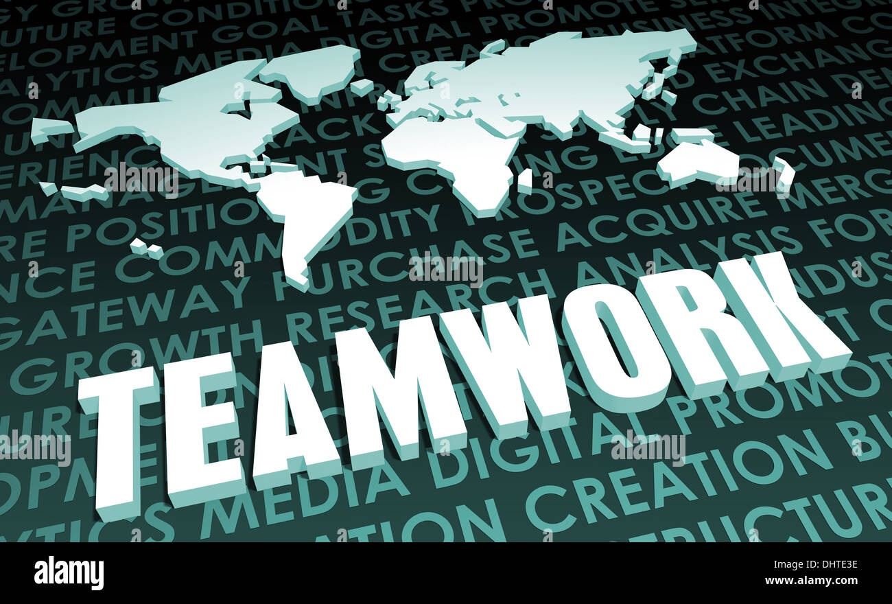Teamwork Industry Global Standard on 3D Map Stock Photo - Alamy