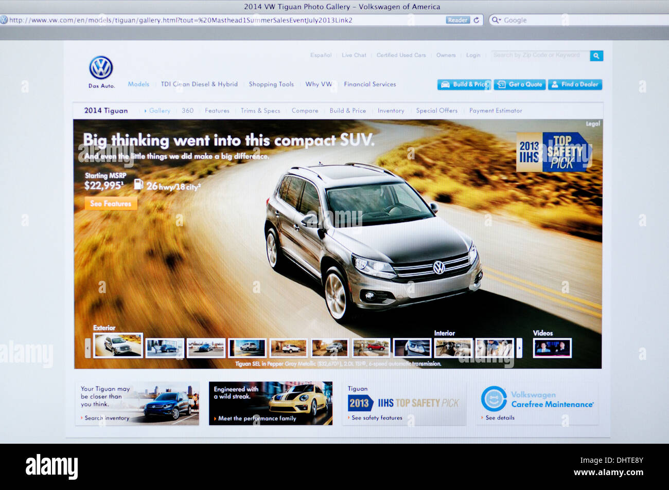 Volkswagen website on computer screen Stock Photo - Alamy