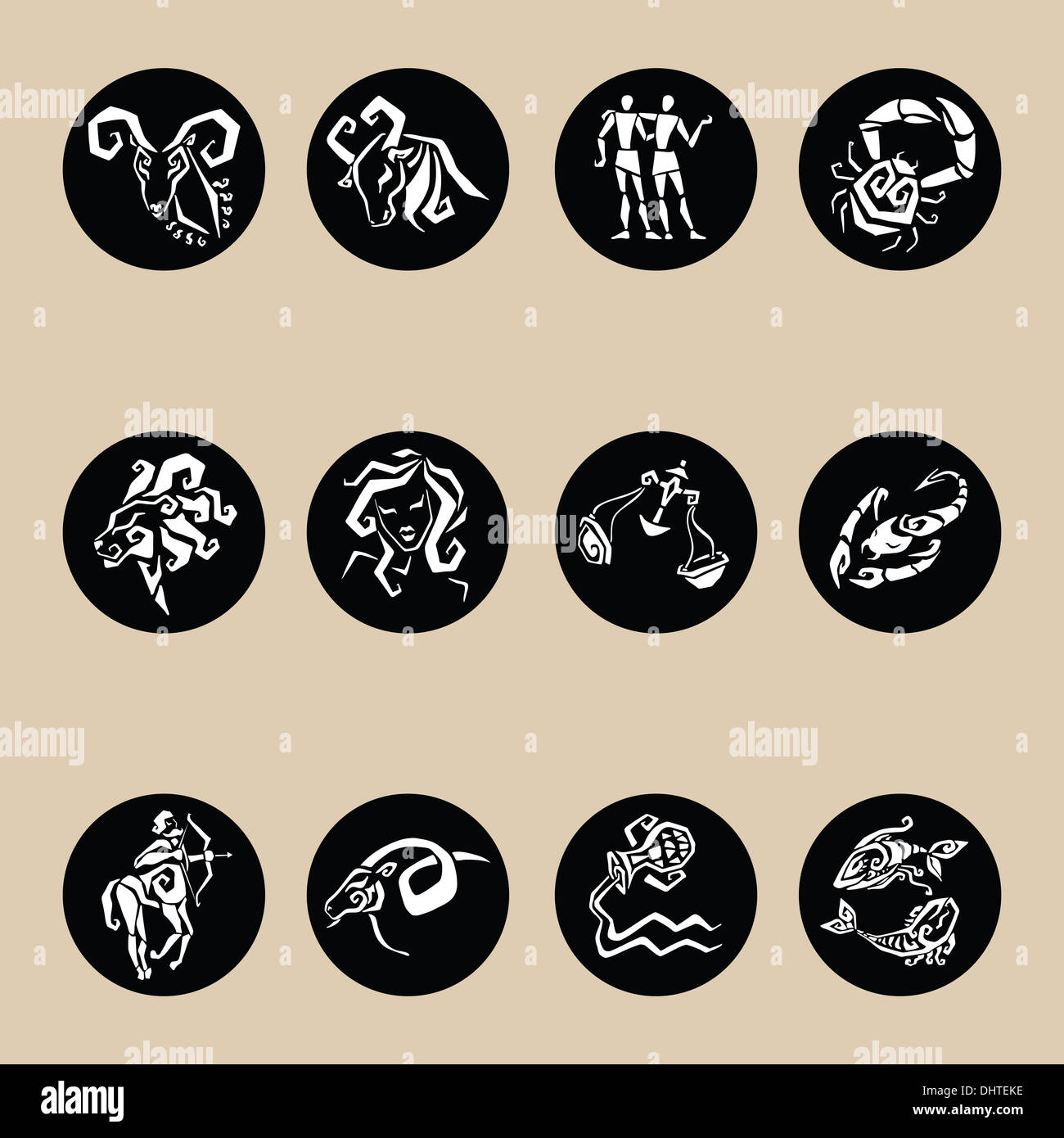 Horoscope Zodiac Star signs, vector set Stock Photo - Alamy