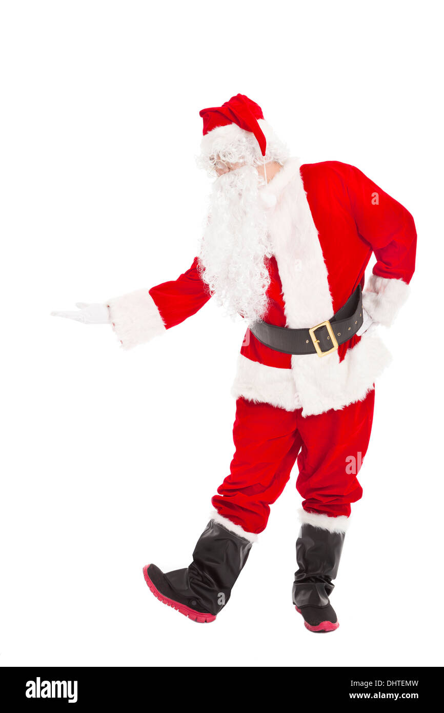 merry Christmas Santa Claus with welcome gesture Stock Photo - Alamy
