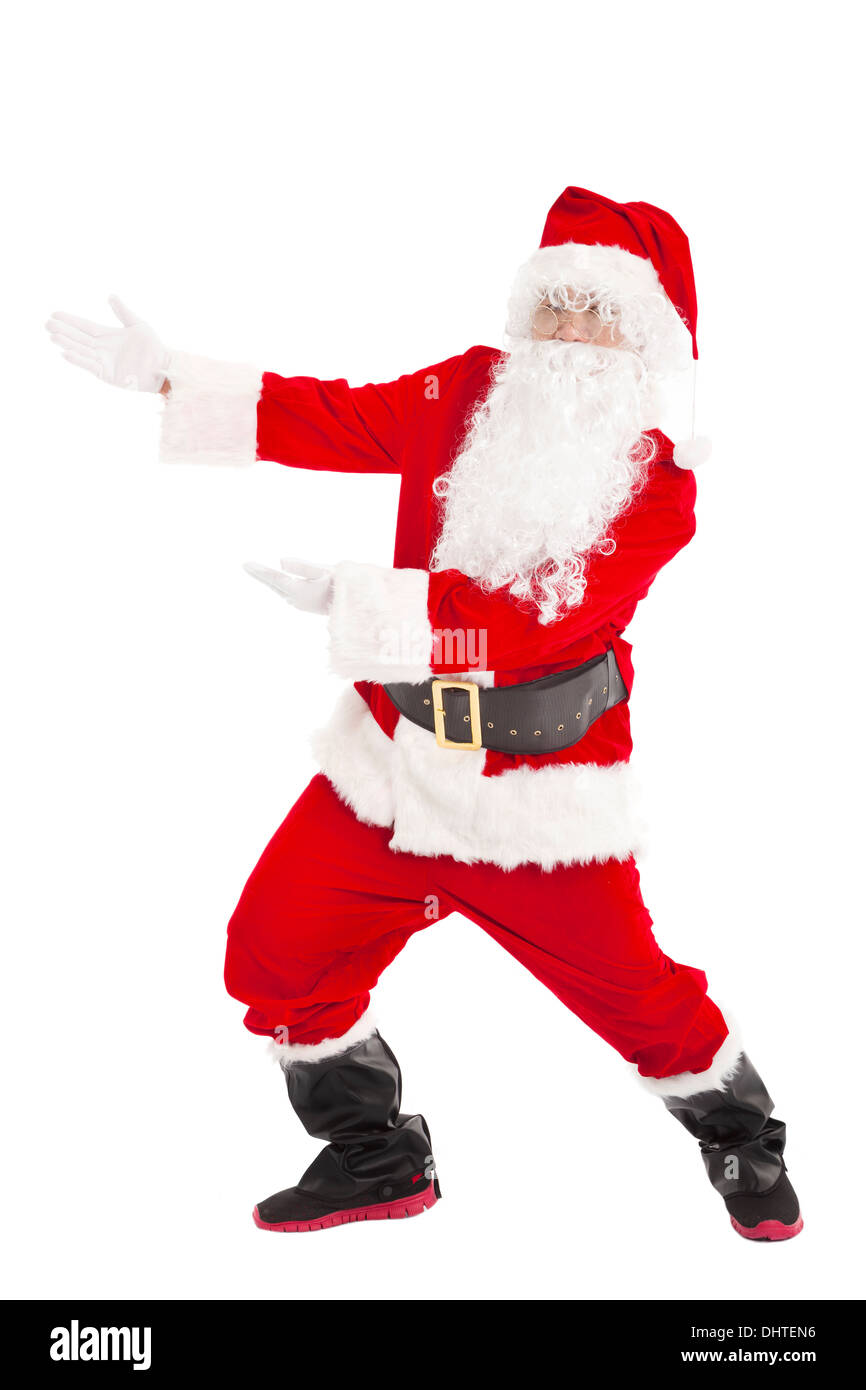 merry Christmas Santa Claus with showing gesture Stock Photo - Alamy