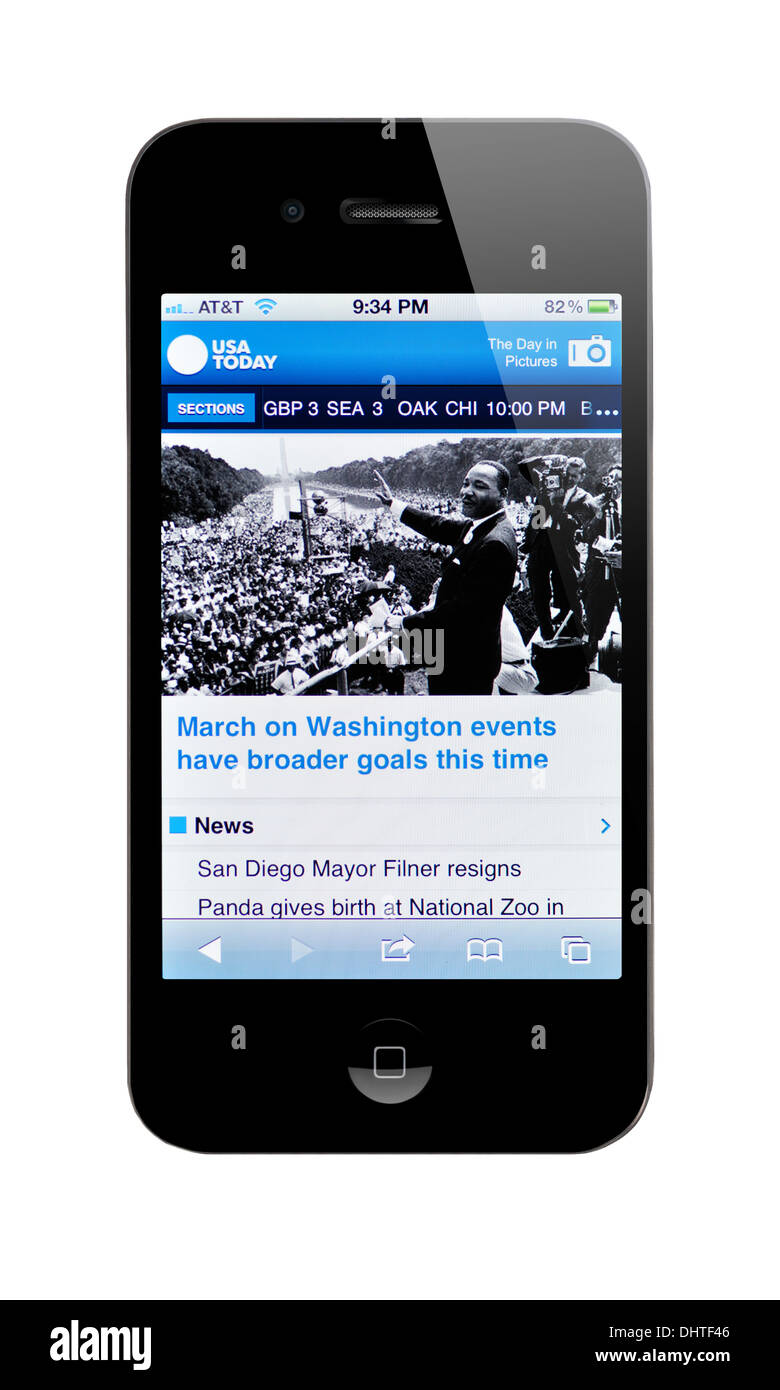 iPhone screen showing USA TODAY news website Stock Photo - Alamy
