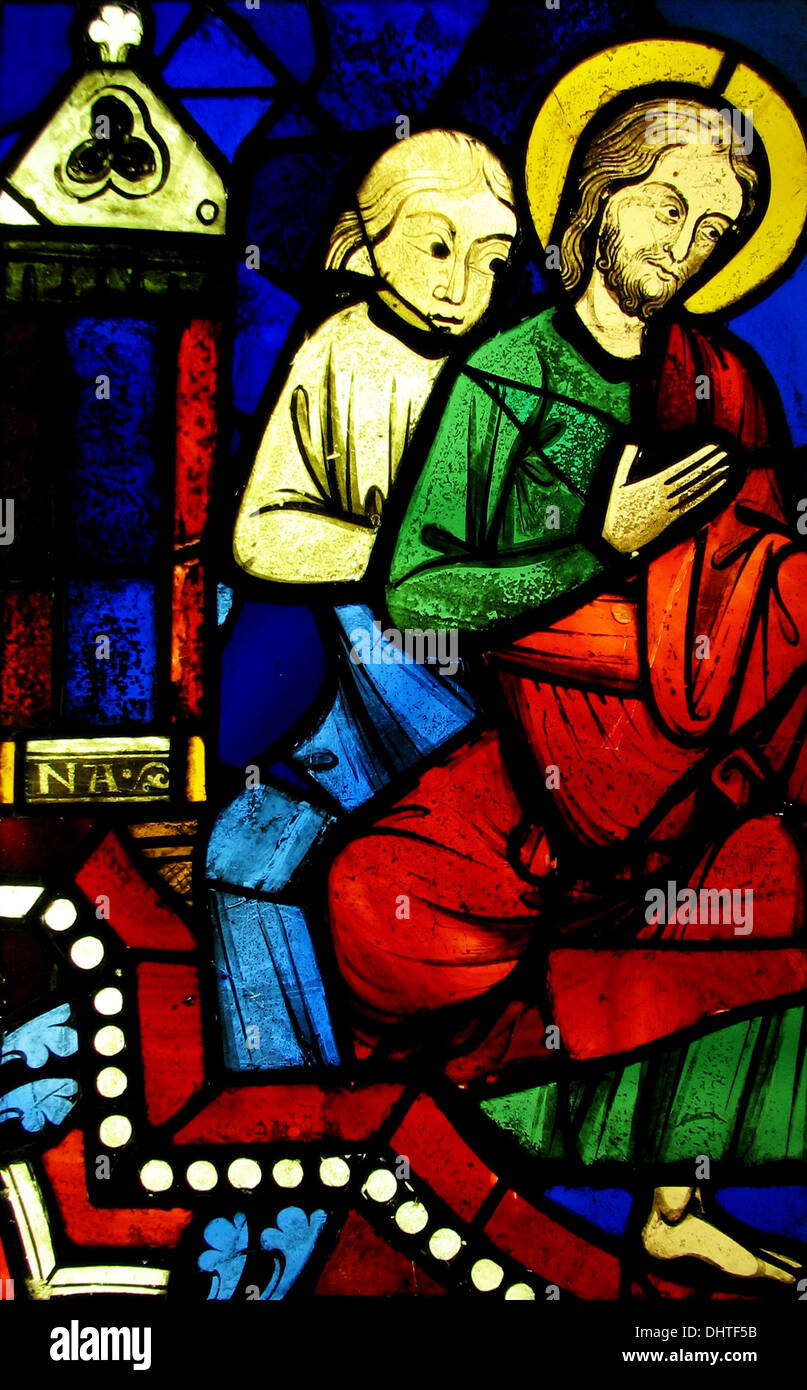Two Seated Apostles from a Pentecost Scene - ca. 1245–48, stained glass ...