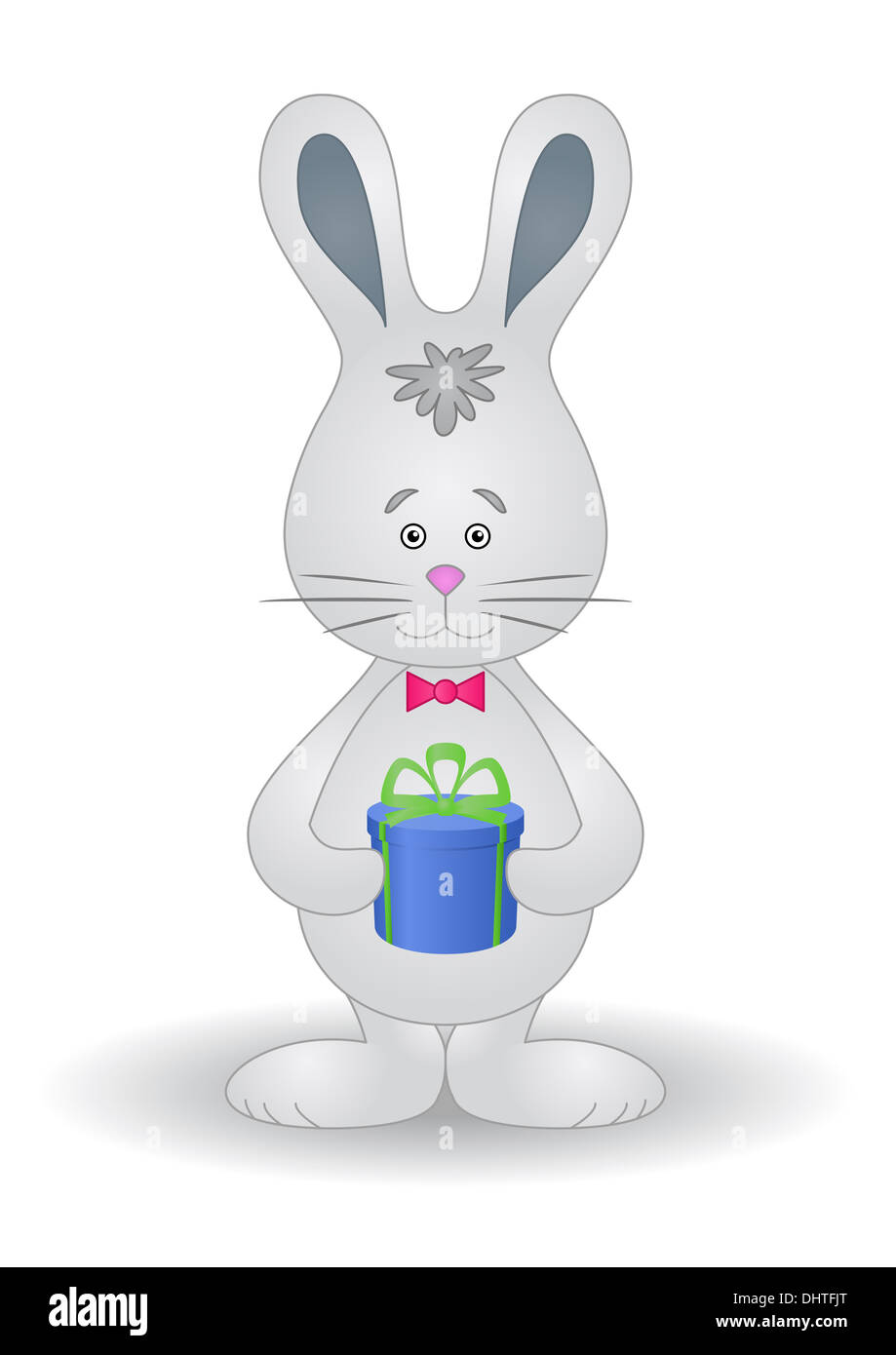 Rabbit with a gift Stock Photo - Alamy
