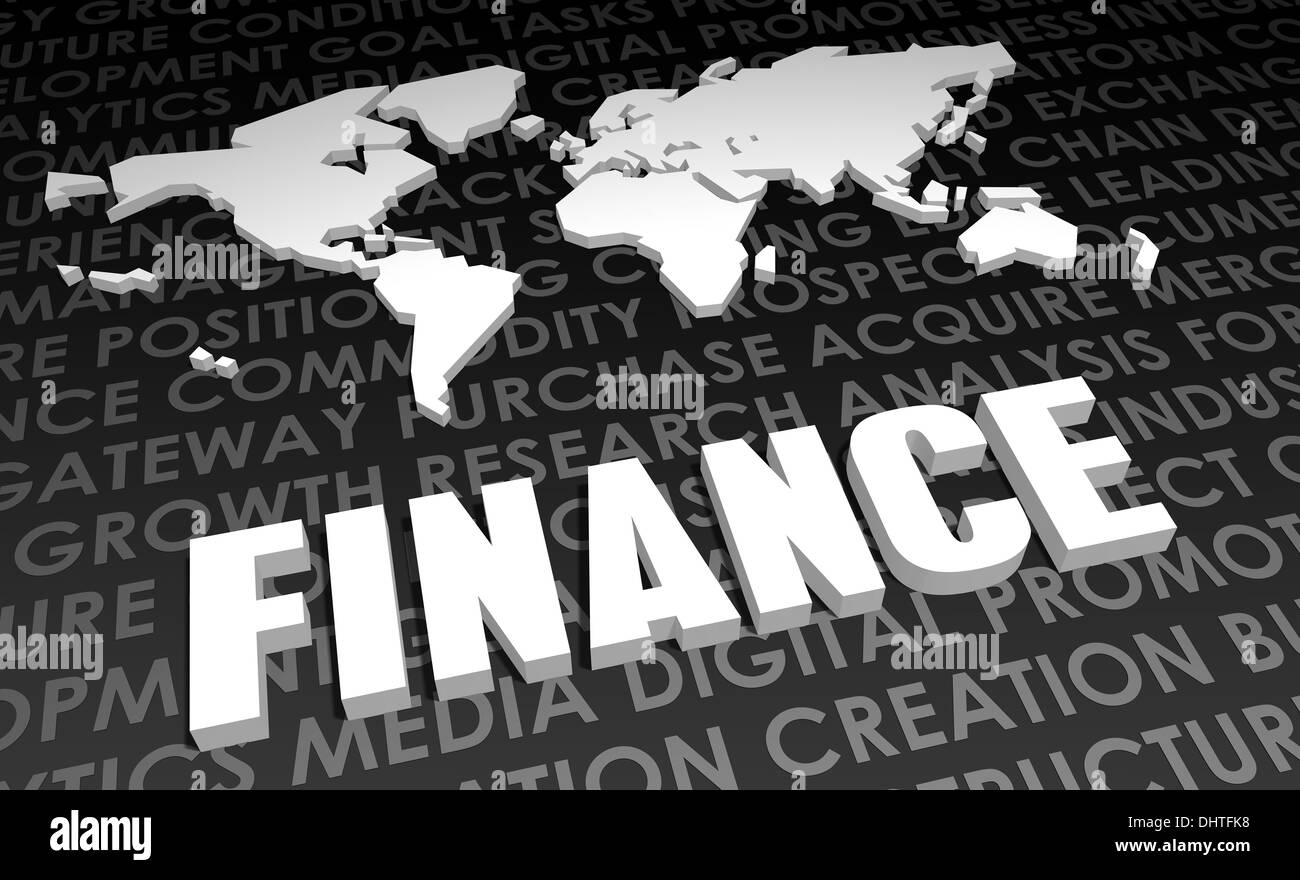 Finance Industry Global Standard on 3D Map Stock Photo - Alamy