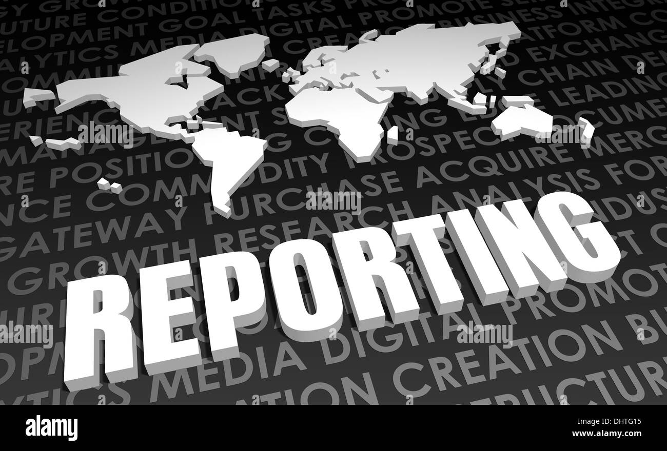 Reporting Industry Global Standard on 3D Map Stock Photo - Alamy