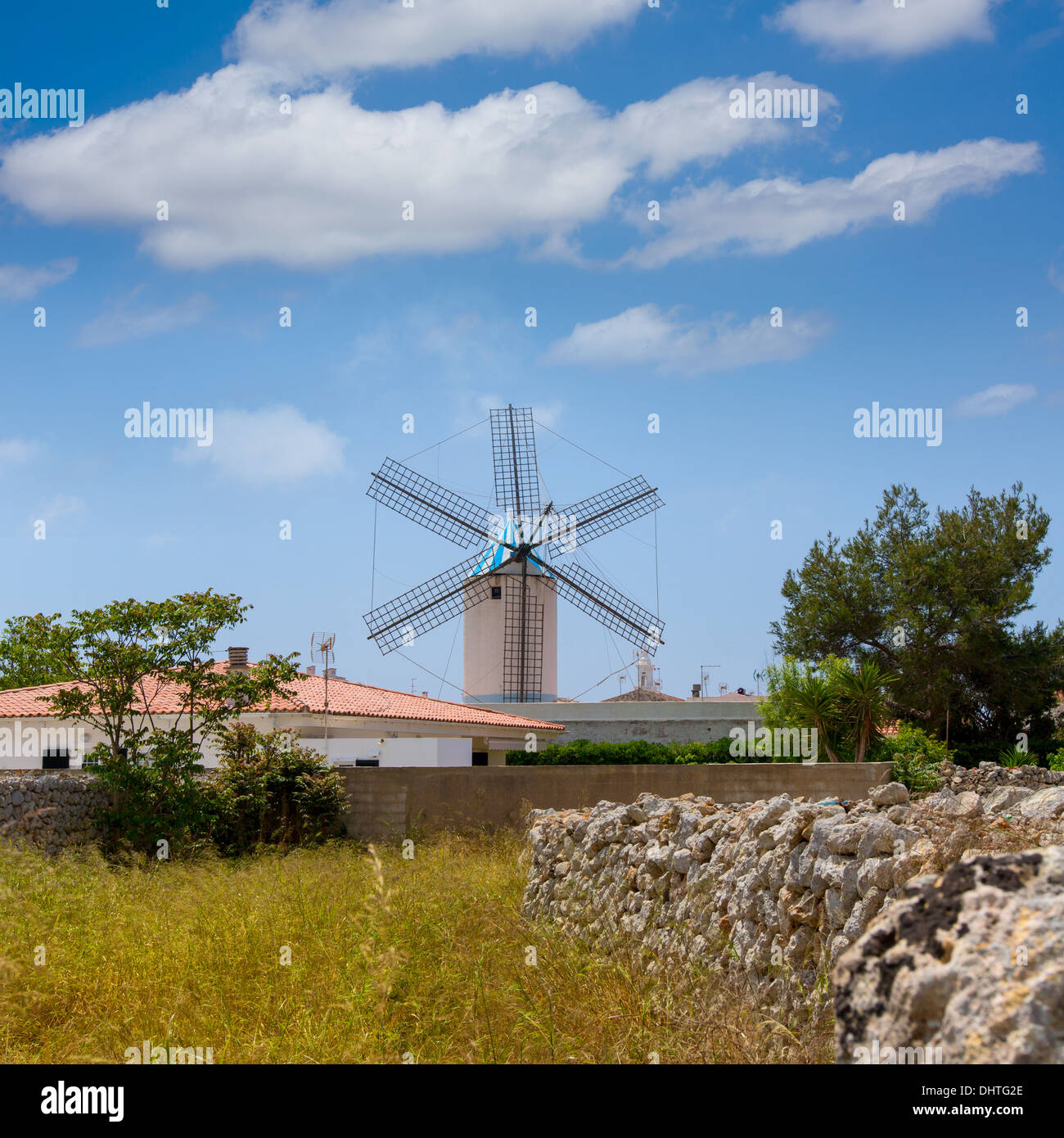 Menorca Sant Lluis San Luis Moli de Dalt windmill in Balearic islands ...