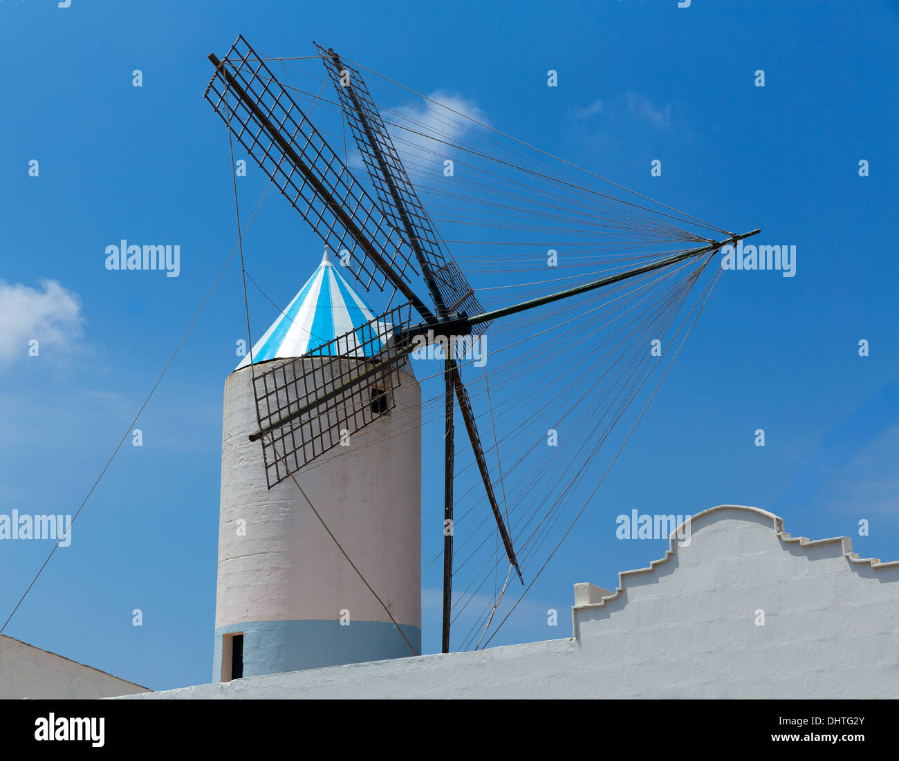 Menorca Sant Lluis San Luis Moli de Dalt windmill in Balearic islands ...