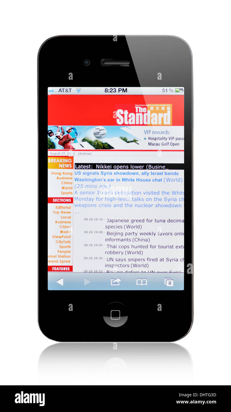 iPhone screen showing The Standard Newspaper website Stock Photo - Alamy