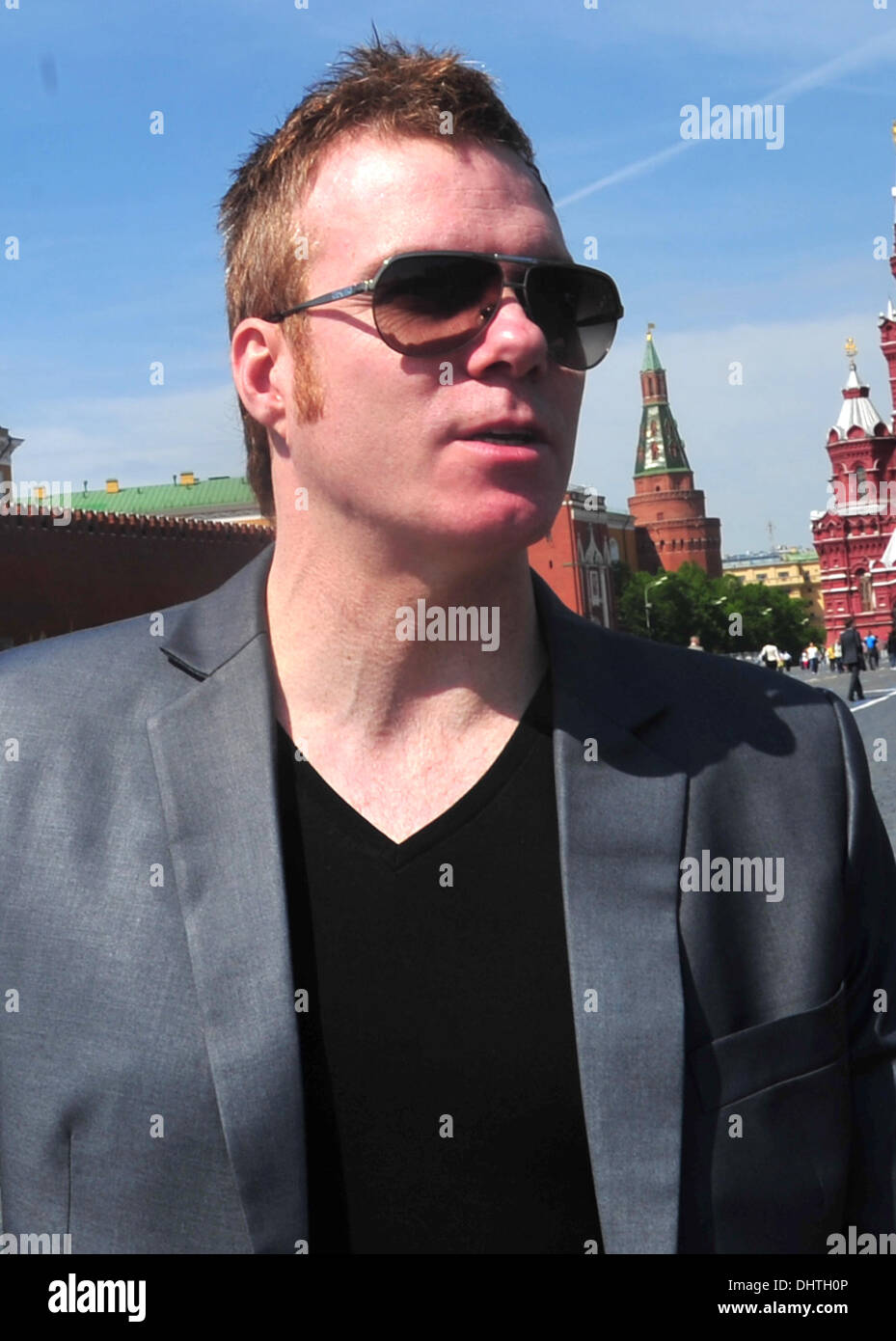 French Canadian singer Pierre Garou walks on the Red Square of Moscow ...