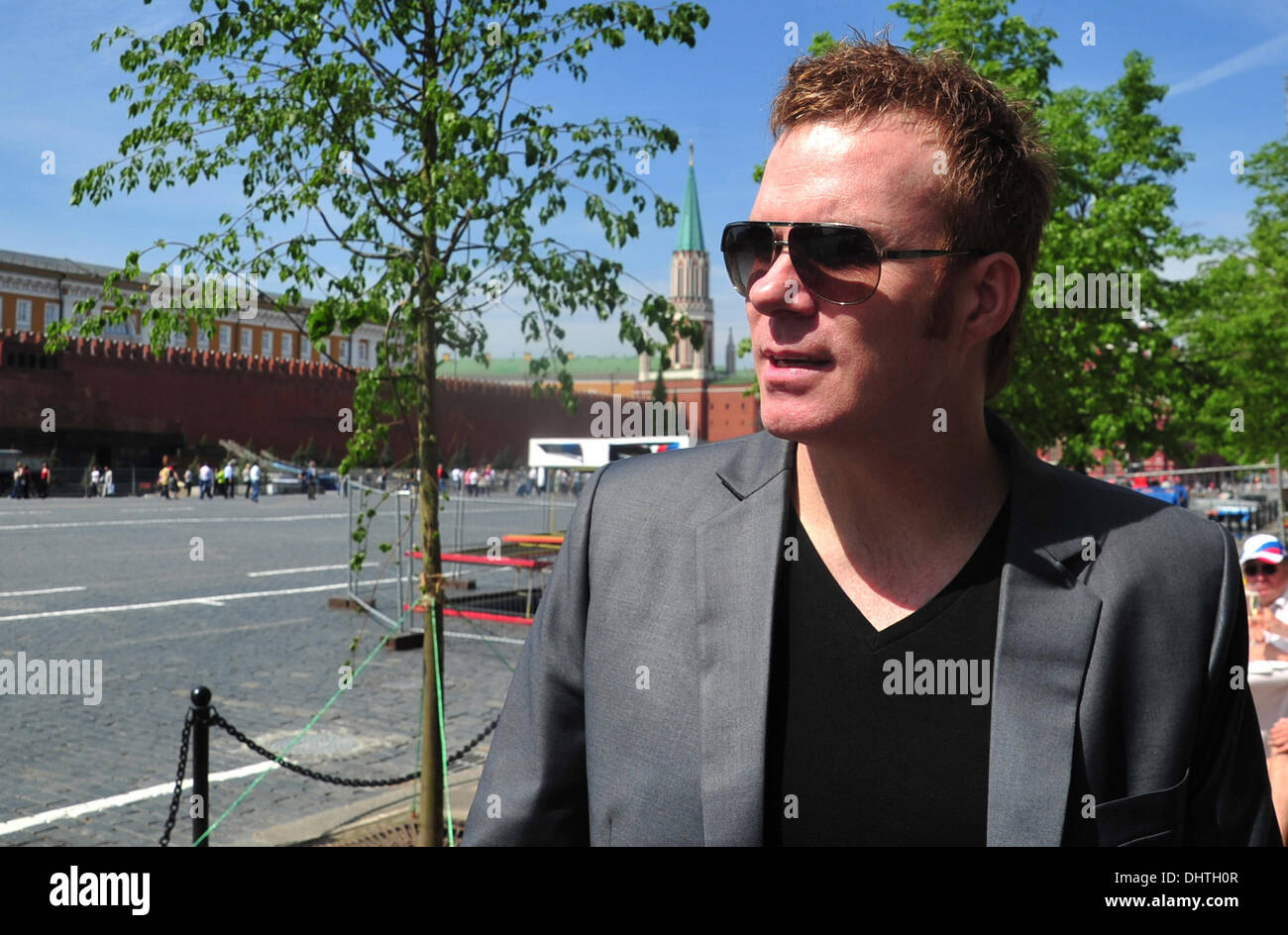 French Canadian singer Pierre Garou walks on the Red Square of Moscow ...