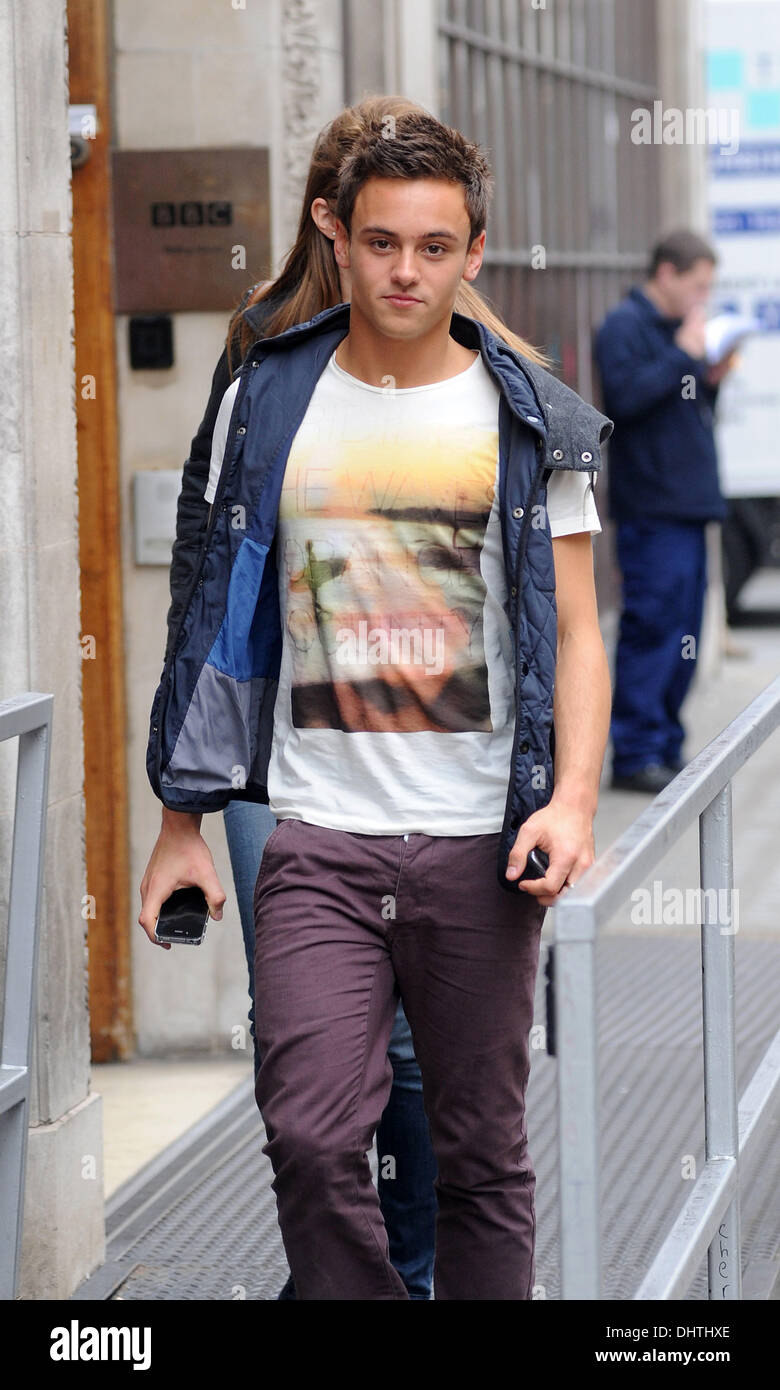 Tom Daley at the BBC Radio 1 studios London, England - 22.05.12 Stock ...