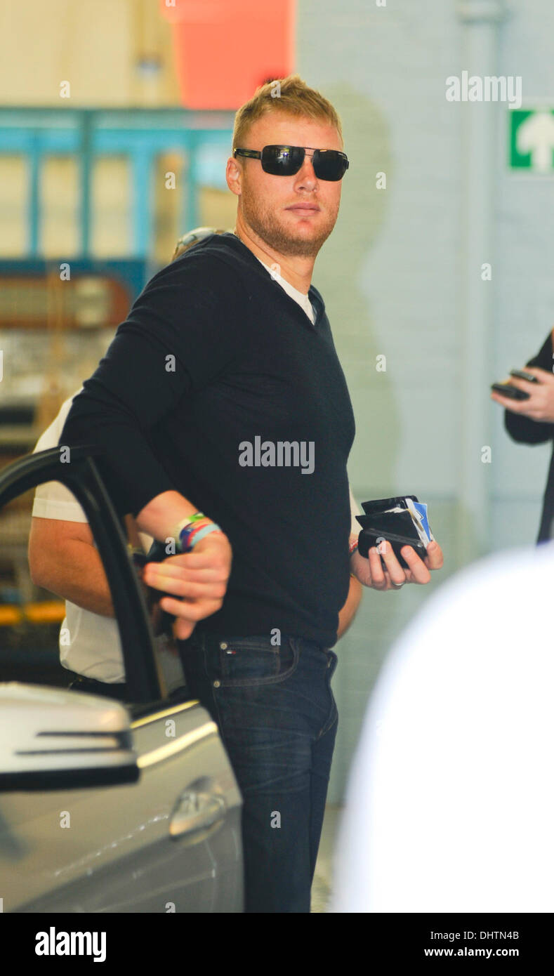 Andrew Flintoff, aka Freddie Flintoff, outside the ITV studios London ...