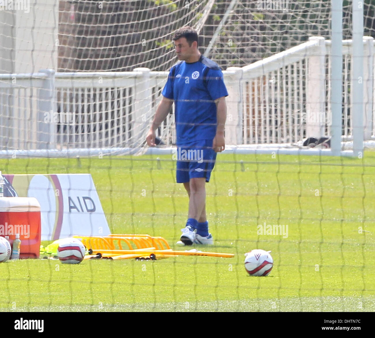 Joe Calzaghe Training for the Soccer Aid match which will be held in ...