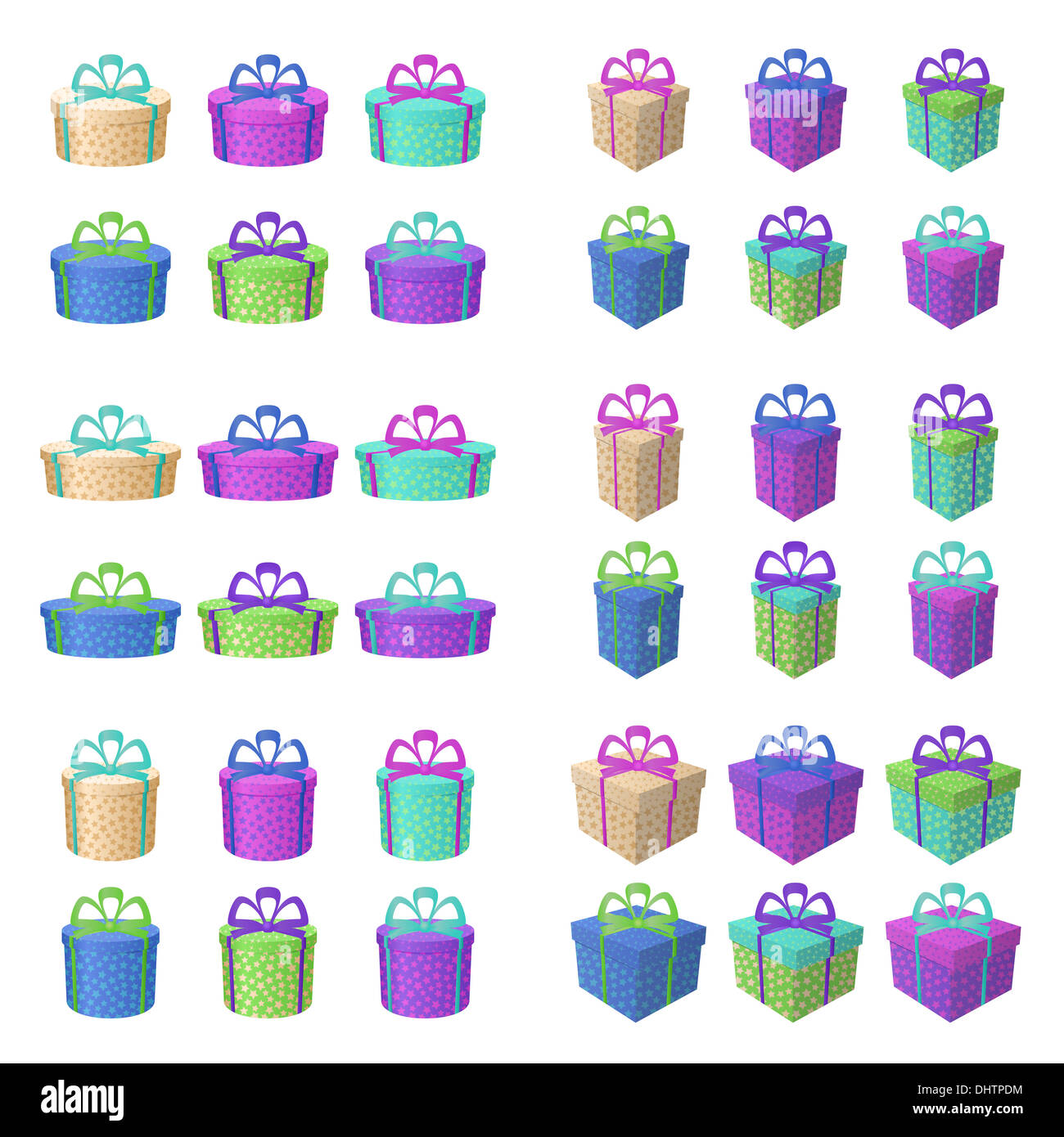 Illustration various gift boxes hi-res stock photography and images - Alamy
