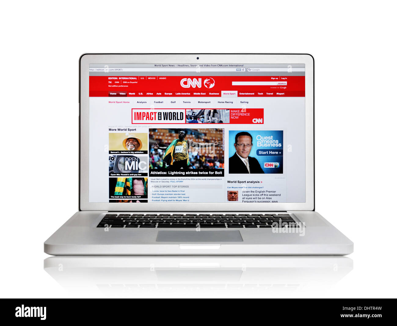 CNN website on laptop screen - sports Stock Photo - Alamy