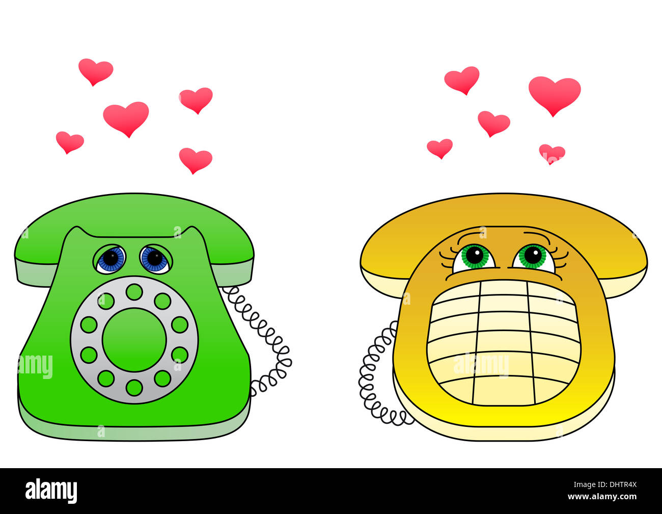 Two phones hearts hi-res stock photography and images - Alamy
