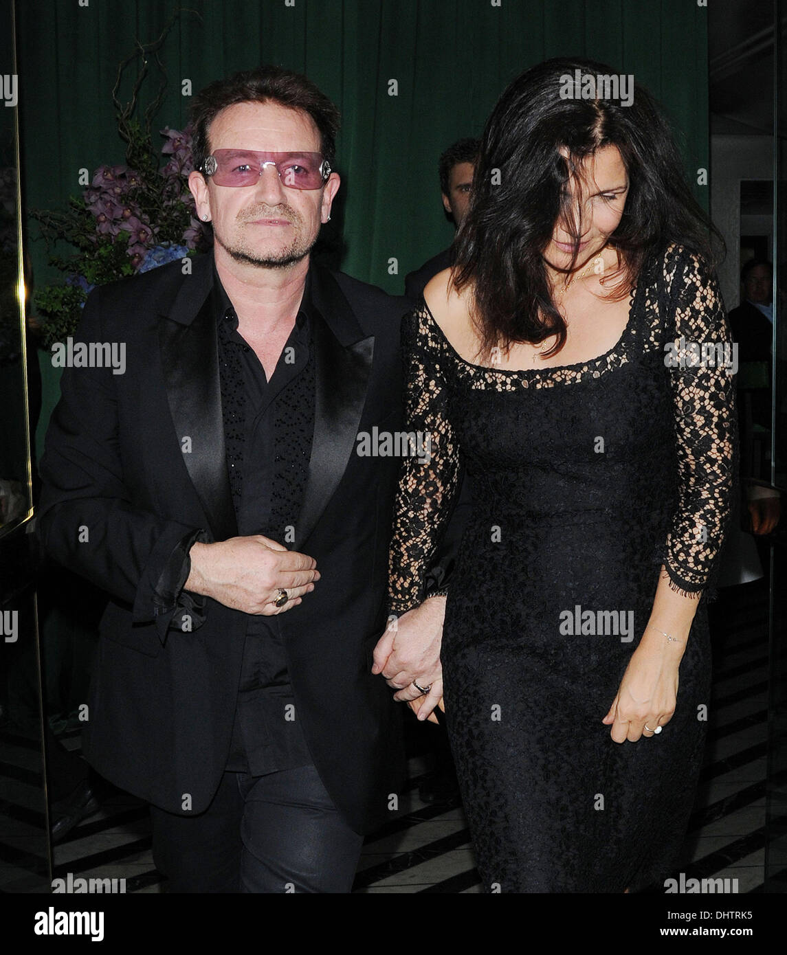 Bono and Alison Hewson leaving Cecconi's restaurant London, England ...