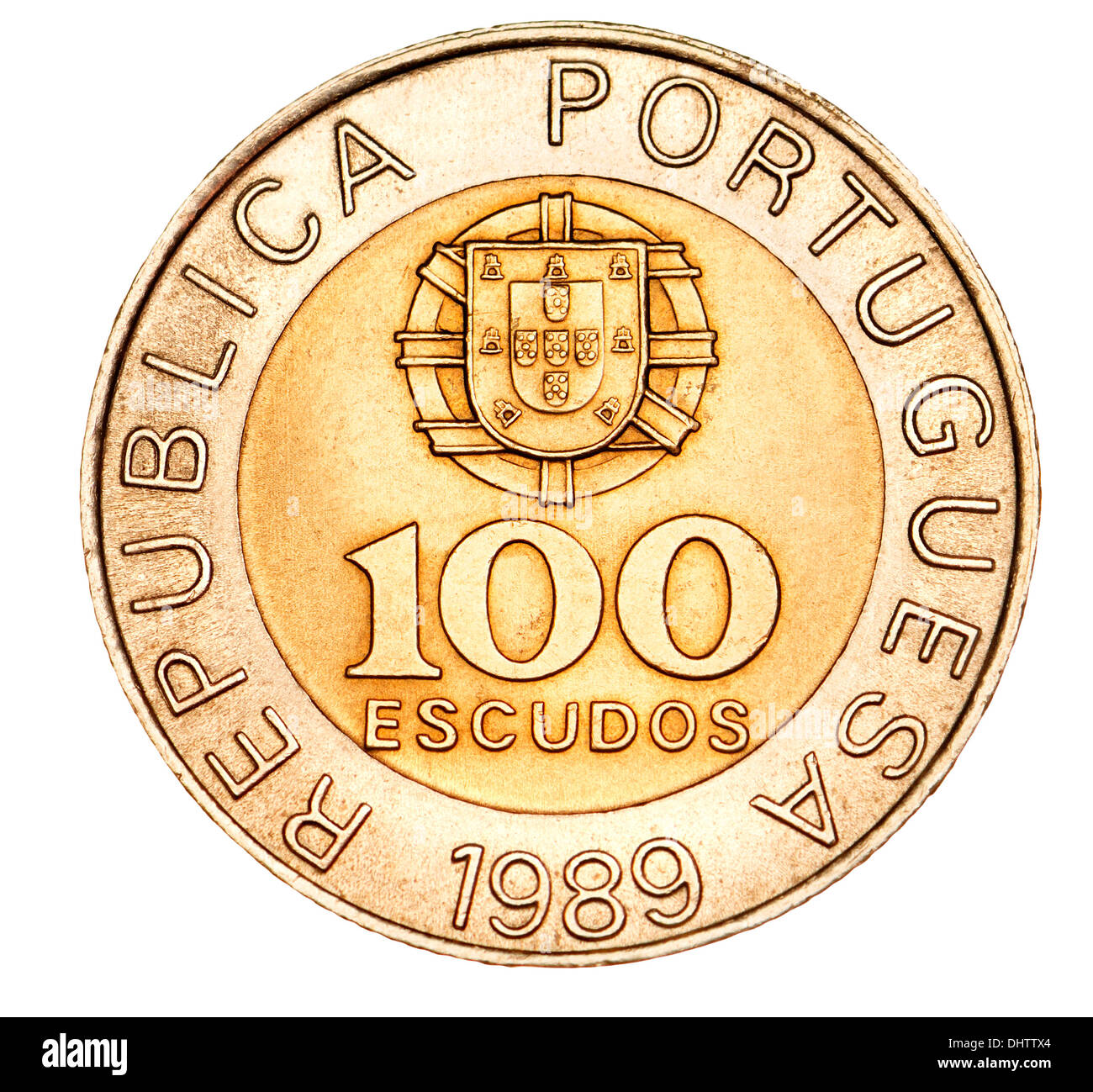 Portuguese coin - pre-euro 100 escudos Stock Photo - Alamy