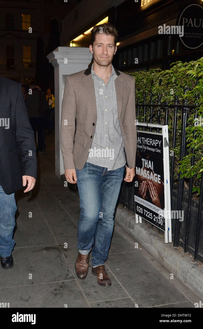 Matthew Morrison outside Boujis nightclub in Kensington London, England ...
