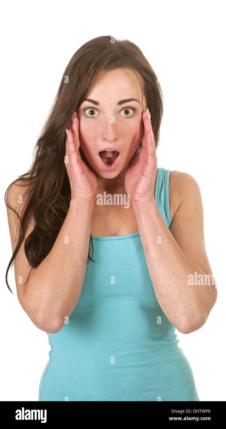 surprised young woman Stock Photo - Alamy