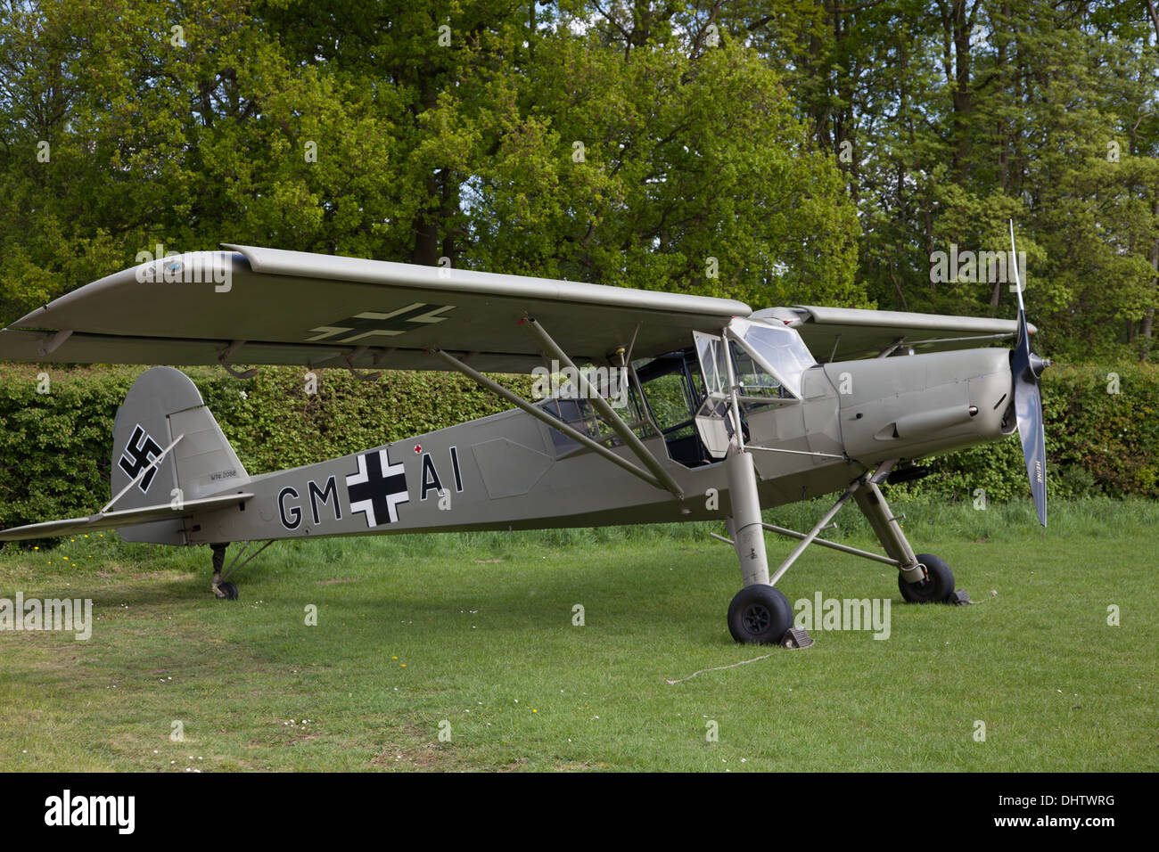 Fiesler Storch WW2 german luftwaffe aircraft at a Shuttleworth ...
