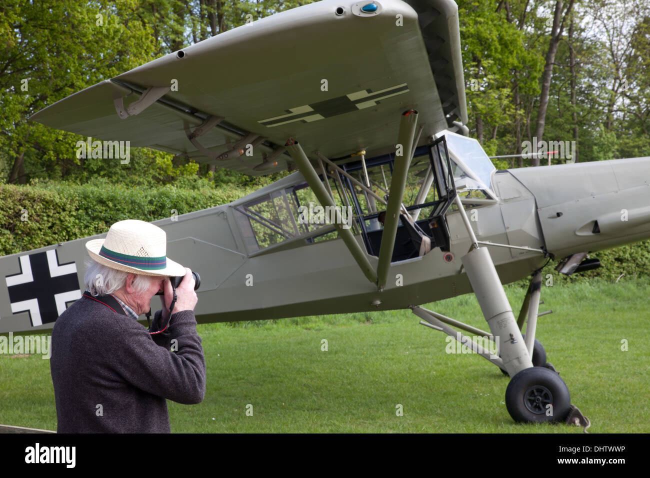 Fiesler Storch WW2 german luftwaffe aircraft at a Shuttleworth ...