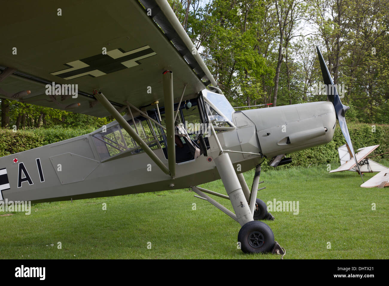 Fiesler Storch WW2 german luftwaffe aircraft at a Shuttleworth ...