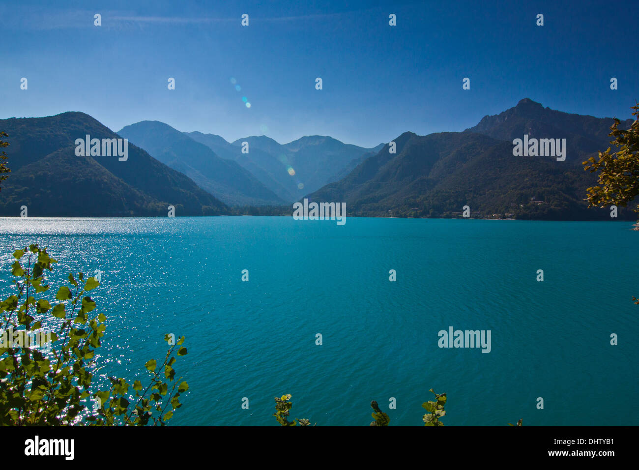 Mountain Lake Lago di Ledro Stock Photo - Alamy