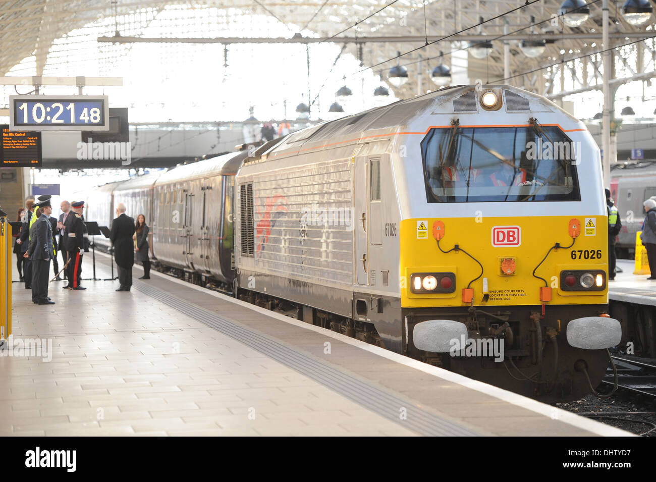DB Schenker Class 67 No. 67026 arrives at Manchester Piccadilly Train ...