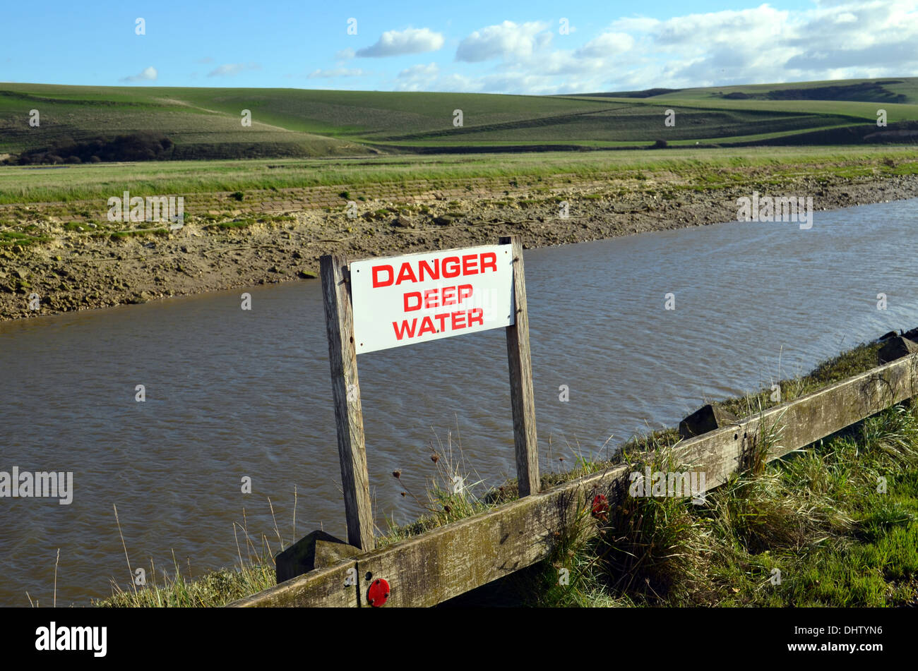Danger Deep Water Sign Stock Photo - Alamy