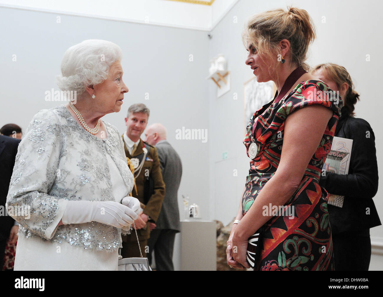 Queen Elizabeth II meets Tracey Emin during her visit to the Royal ...