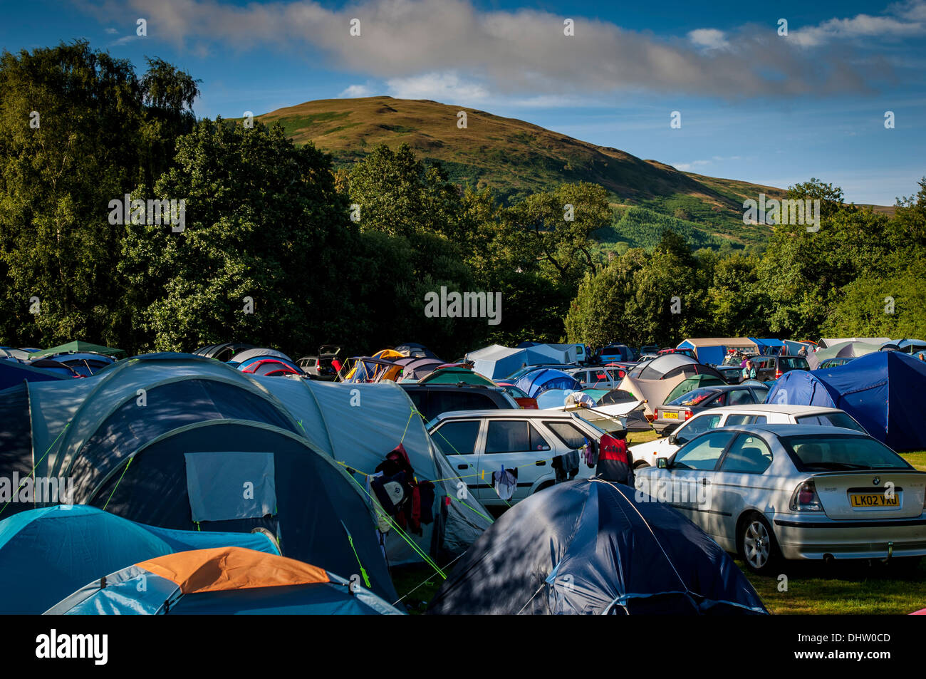Tents on a crowded campsite at Bassenthwaite, UK Stock Photo - Alamy