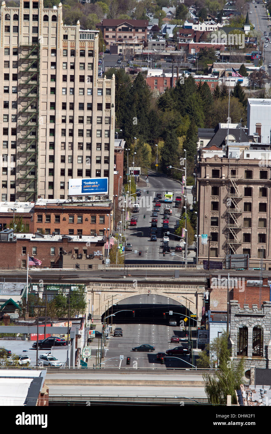 Spokane City Washington view of downtown core Stock Photo - Alamy