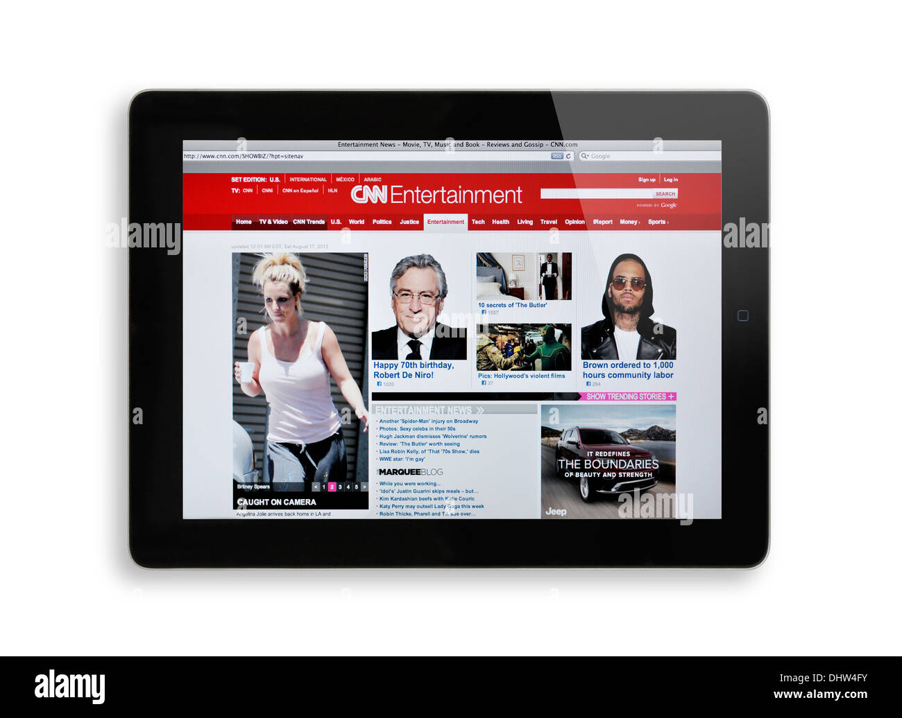 CNN website on iPad screen Stock Photo - Alamy