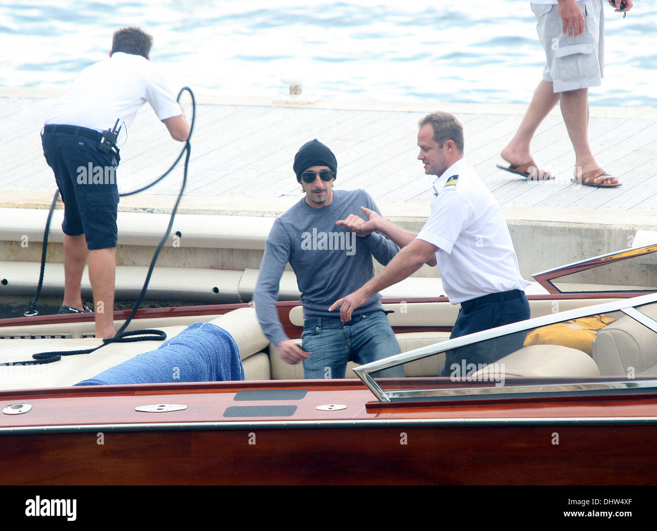 Adrien Brody leaves the Eden Roc by boat during the 65th annual Cannes ...