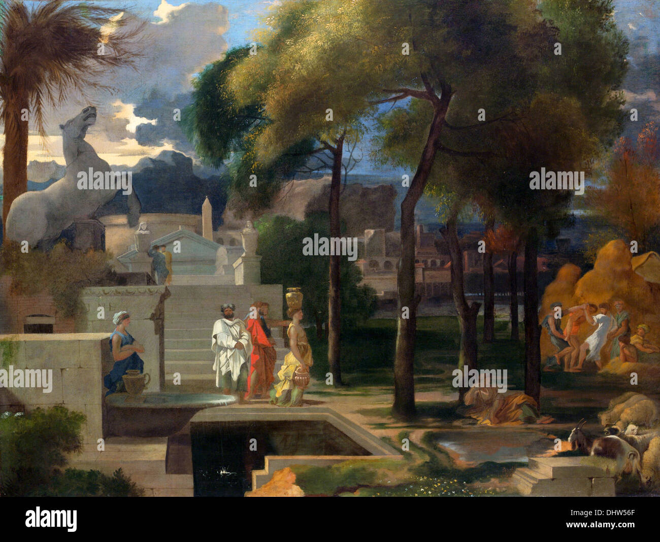A Classical Landscape - by Sebastien Bourdon, 1660 Stock Photo - Alamy