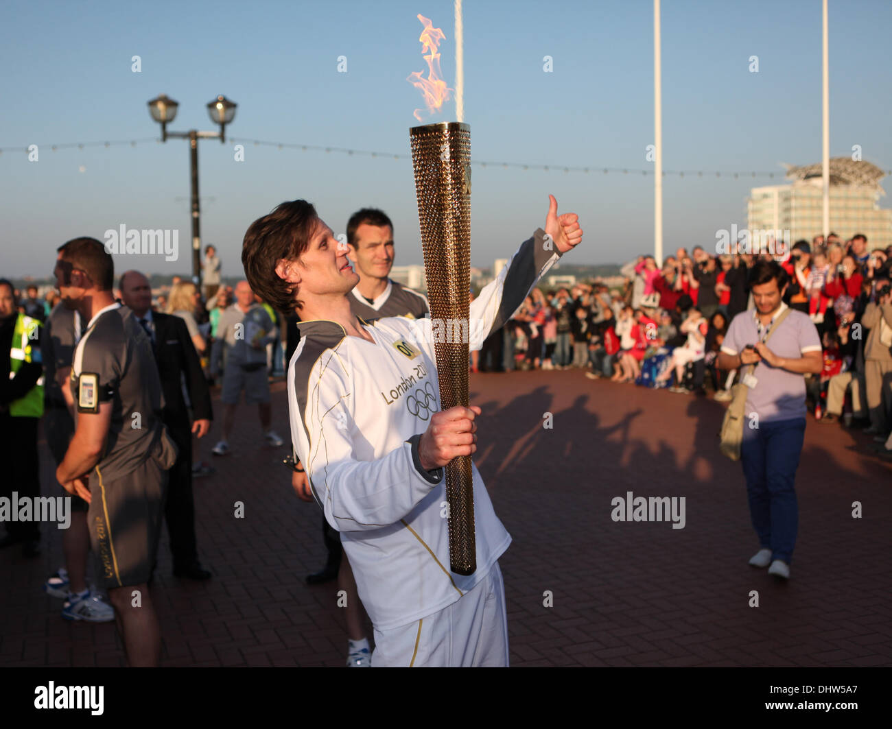 Matt Smith starts the second day of the Olympic torch relay tour of ...