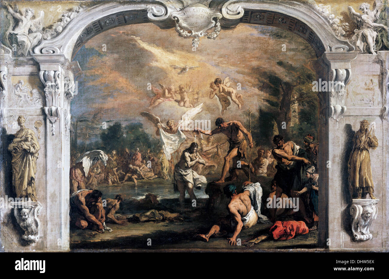 The Baptism of Christ - by Sebastiano Ricci, 1700 Stock Photo - Alamy