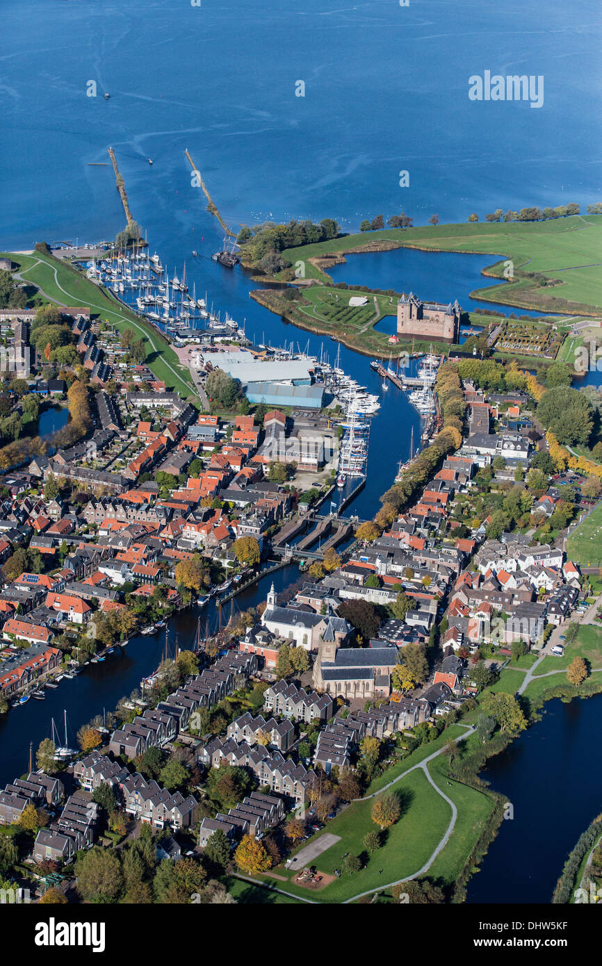 Netherlands, Muiden, Castle called Muiderslot and lake called IJmeer ...