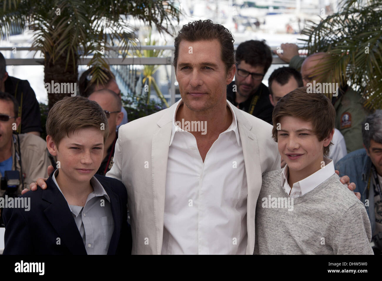 Tye Sheridan, Matthew MCConaughey and Jacob Lofland 'Mud' photocall ...