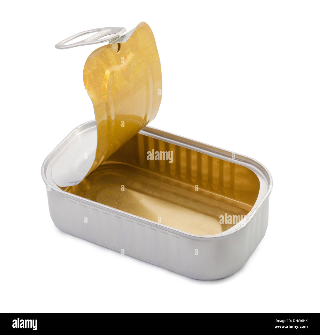 Empty can isolated on a white background Stock Photo - Alamy