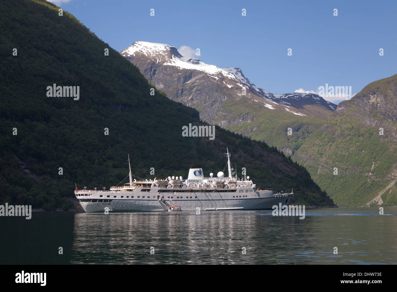 Cruising ship M/S Funchal Geirangerfjorden Norway Stock Photo - Alamy