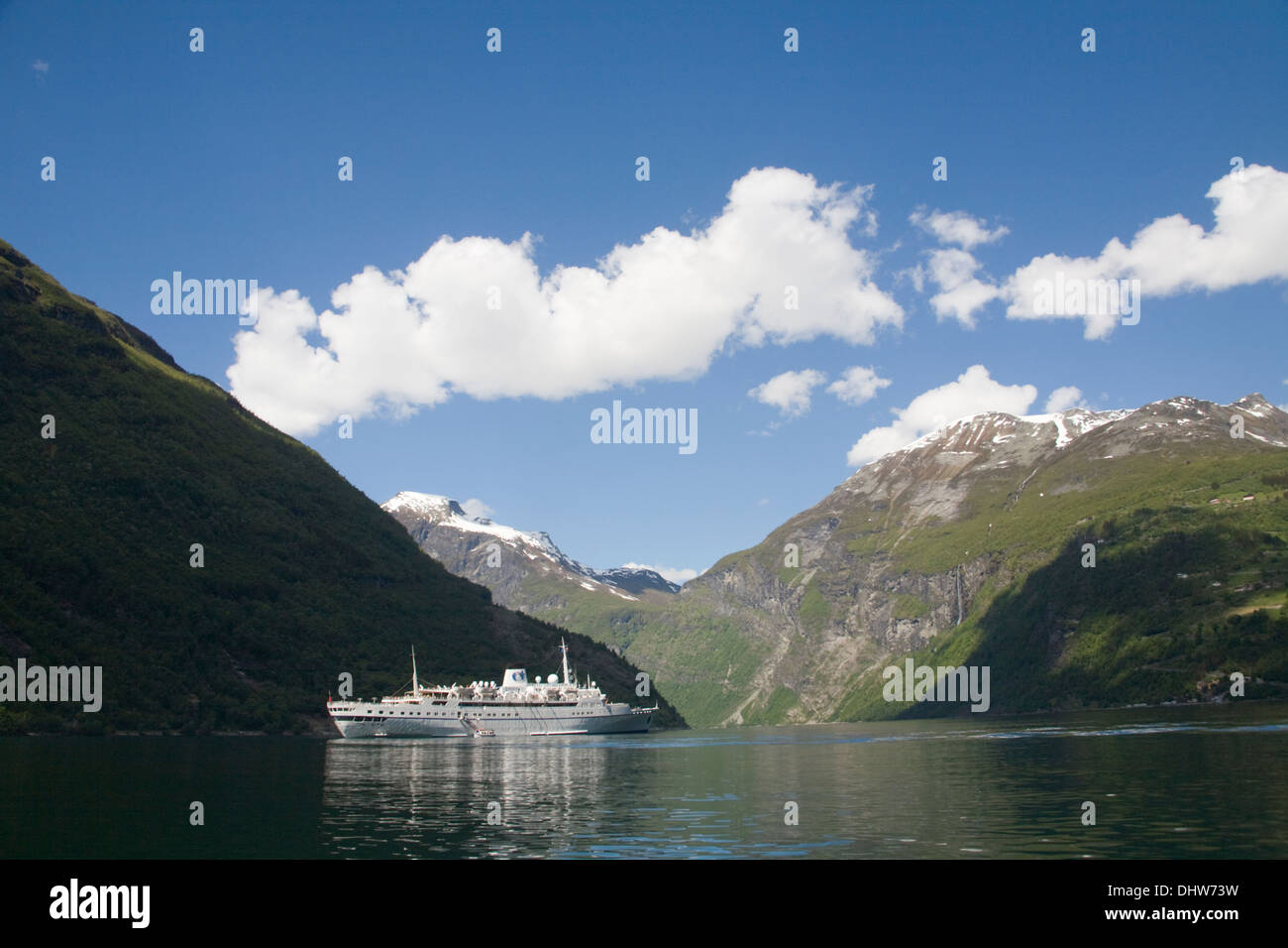 Cruising ship M/S Funchal Geirangerfjorden Norway Stock Photo - Alamy
