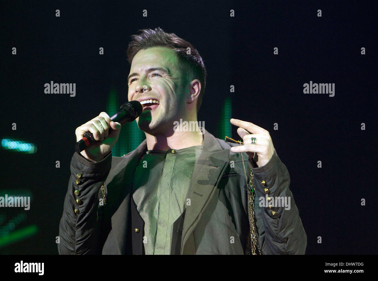Shane Filan of Westlife performs live on stage at the SECC during their ...