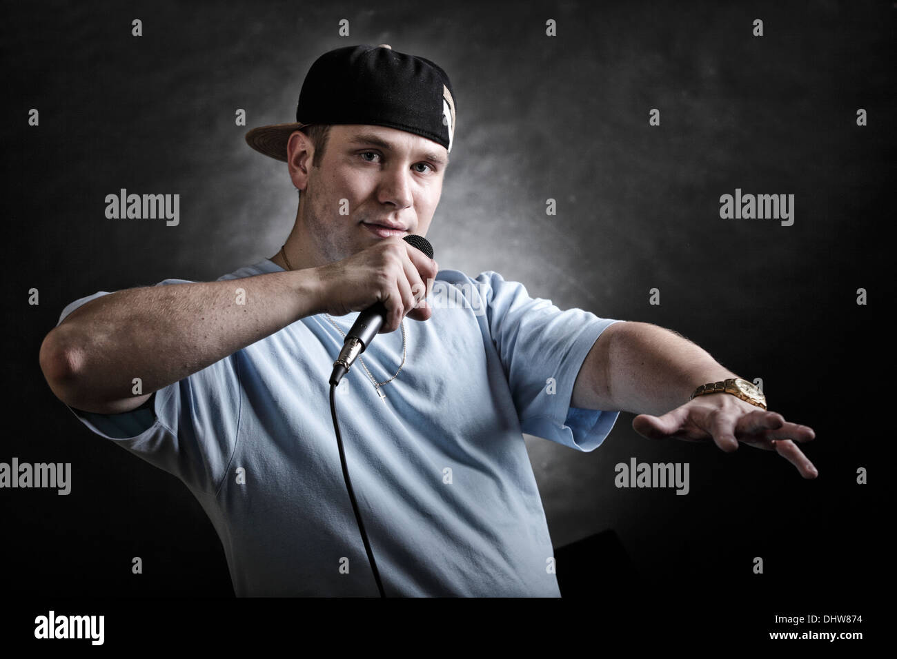 Rapper attitude rap singer hip Hop Dancer performing. Young man with ...