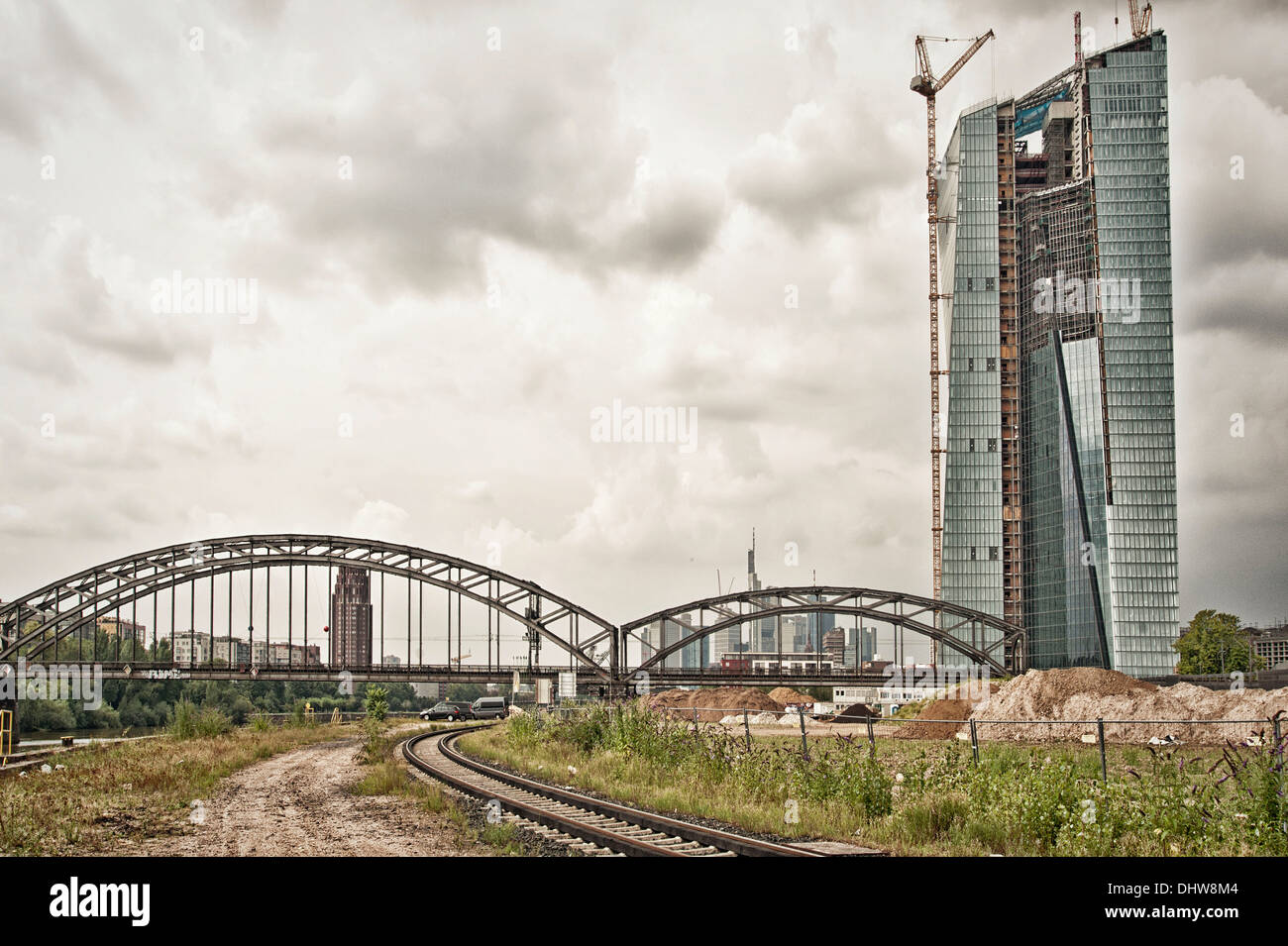 Europe, Germany, Frankfurt on the Main, construction site for the new ...