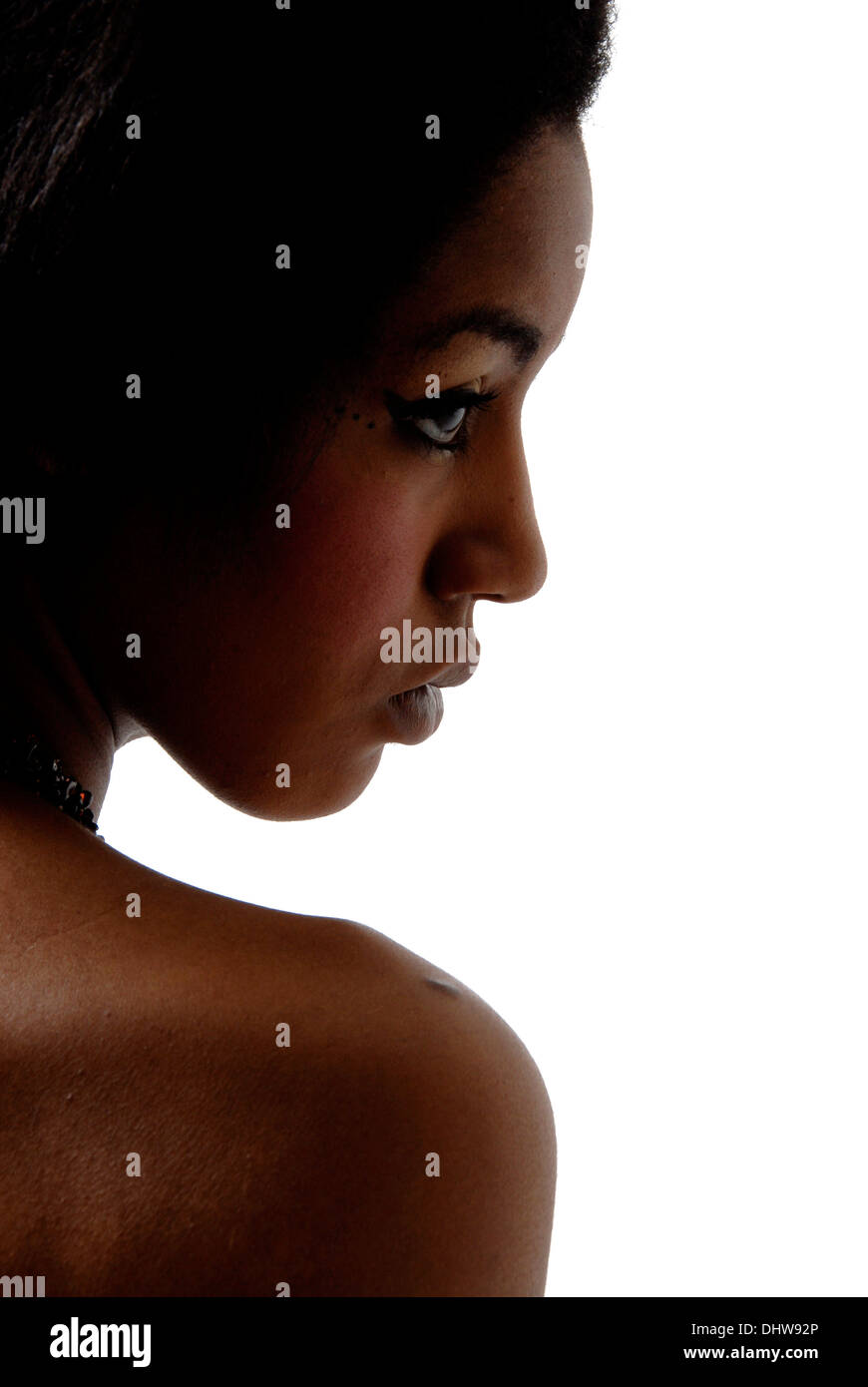 African woman face profile side hi-res stock photography and images - Alamy