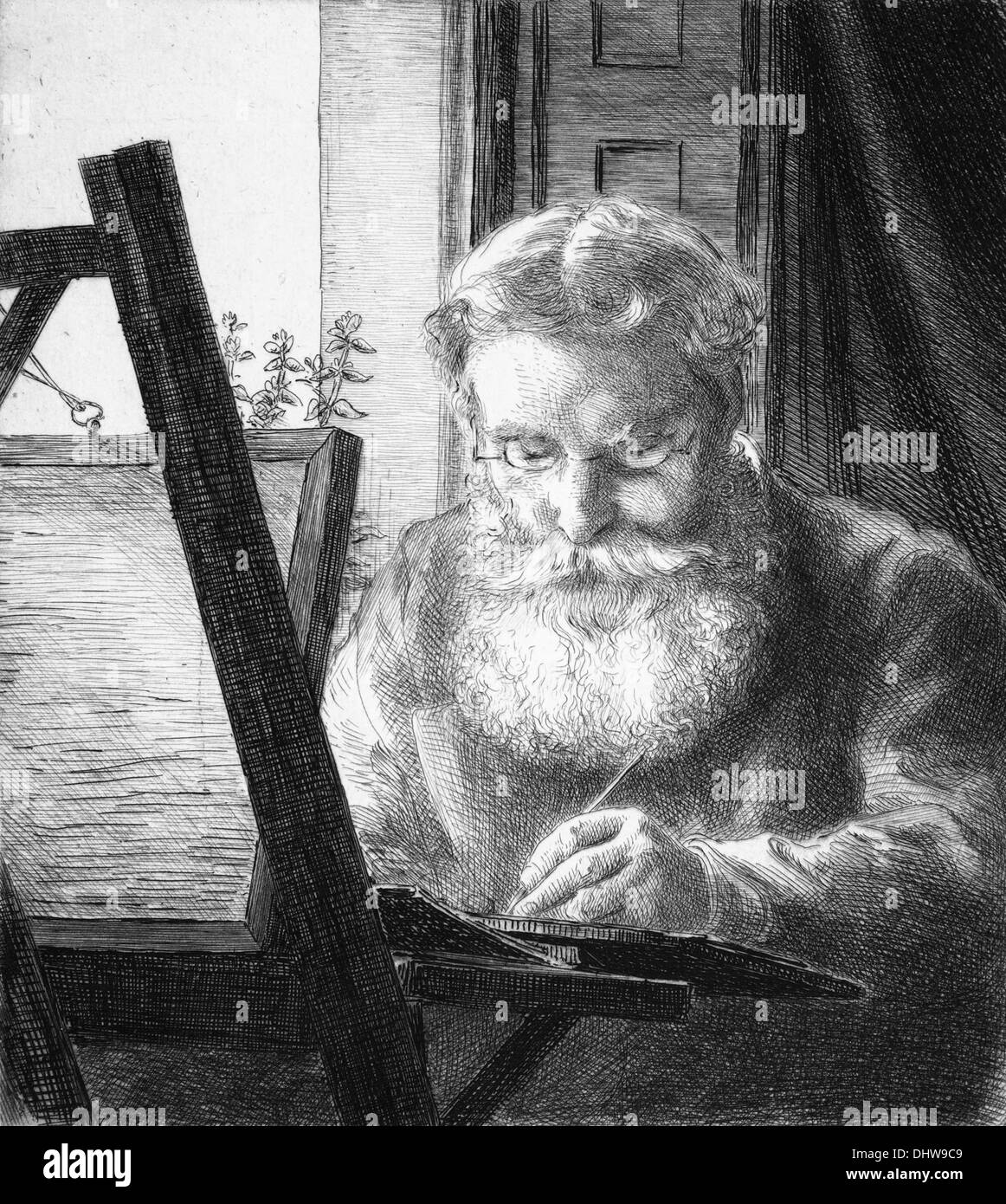 Portrait of Edwin Edwards - by Félix Bracquemond, 1872 Stock Photo - Alamy